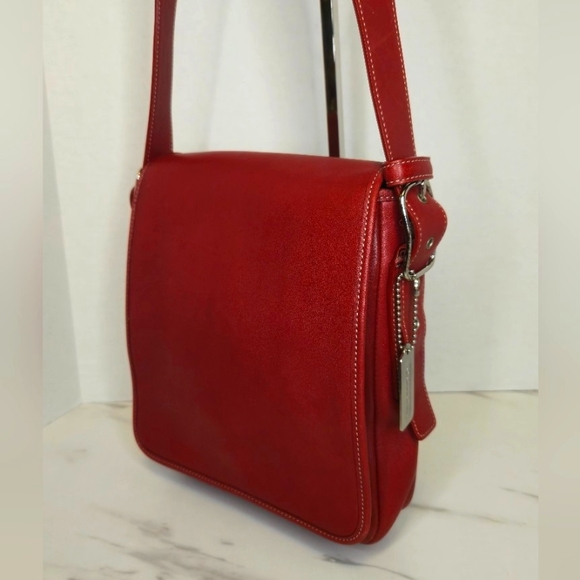 Coach | Bags | Coach Vintage Legacy Red Leather Saddle Studio Flap ...